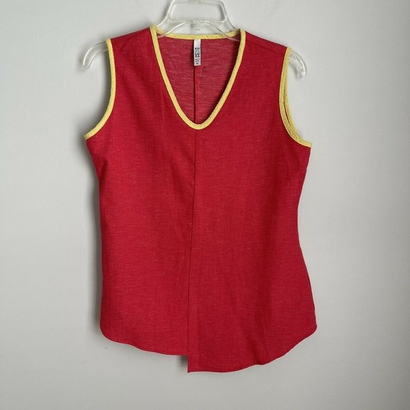 Khangura | Tops | Khangura Red Linen Blend Asymmetric Tank Top | Poshmark